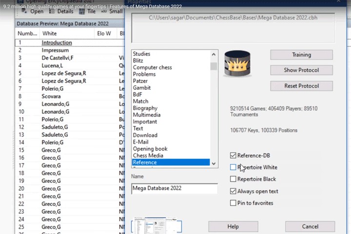 How to use: Mega Database 2022 | ChessBase