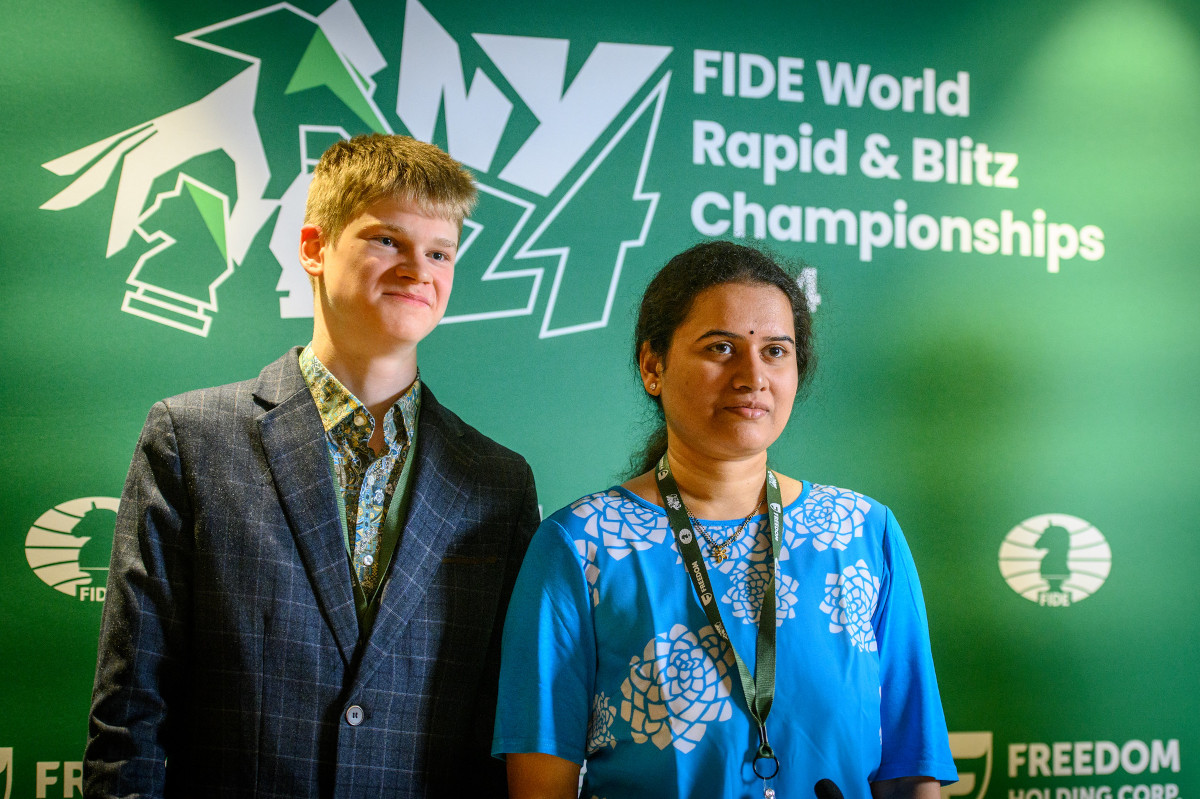 Volodar Murzin and Humpy Koneru are the 2024 world rapid champions ...