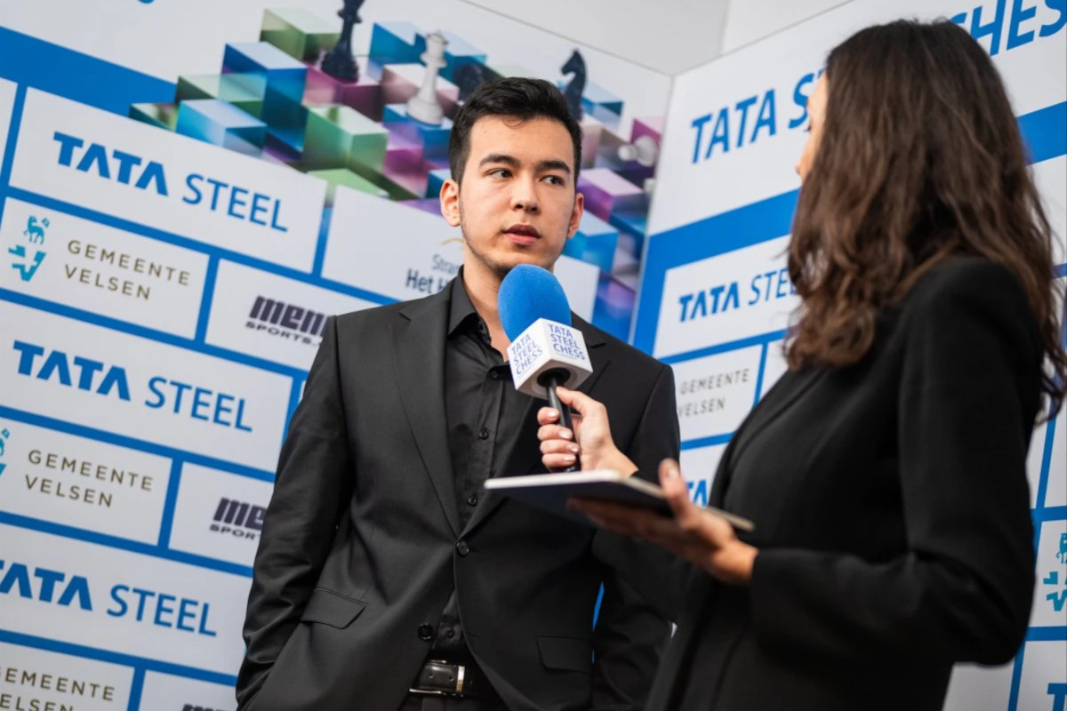 Tata Steel Chess: Abdusattorov sole leader, as Gukesh blunders ...